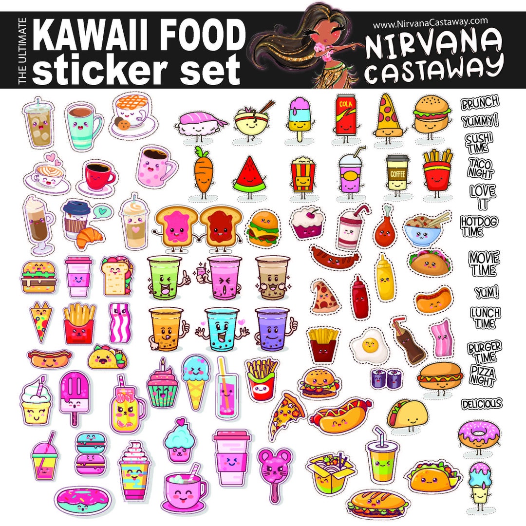 Ultimate Kawaii Food Stickers - Printable and Digital Files - Etsy