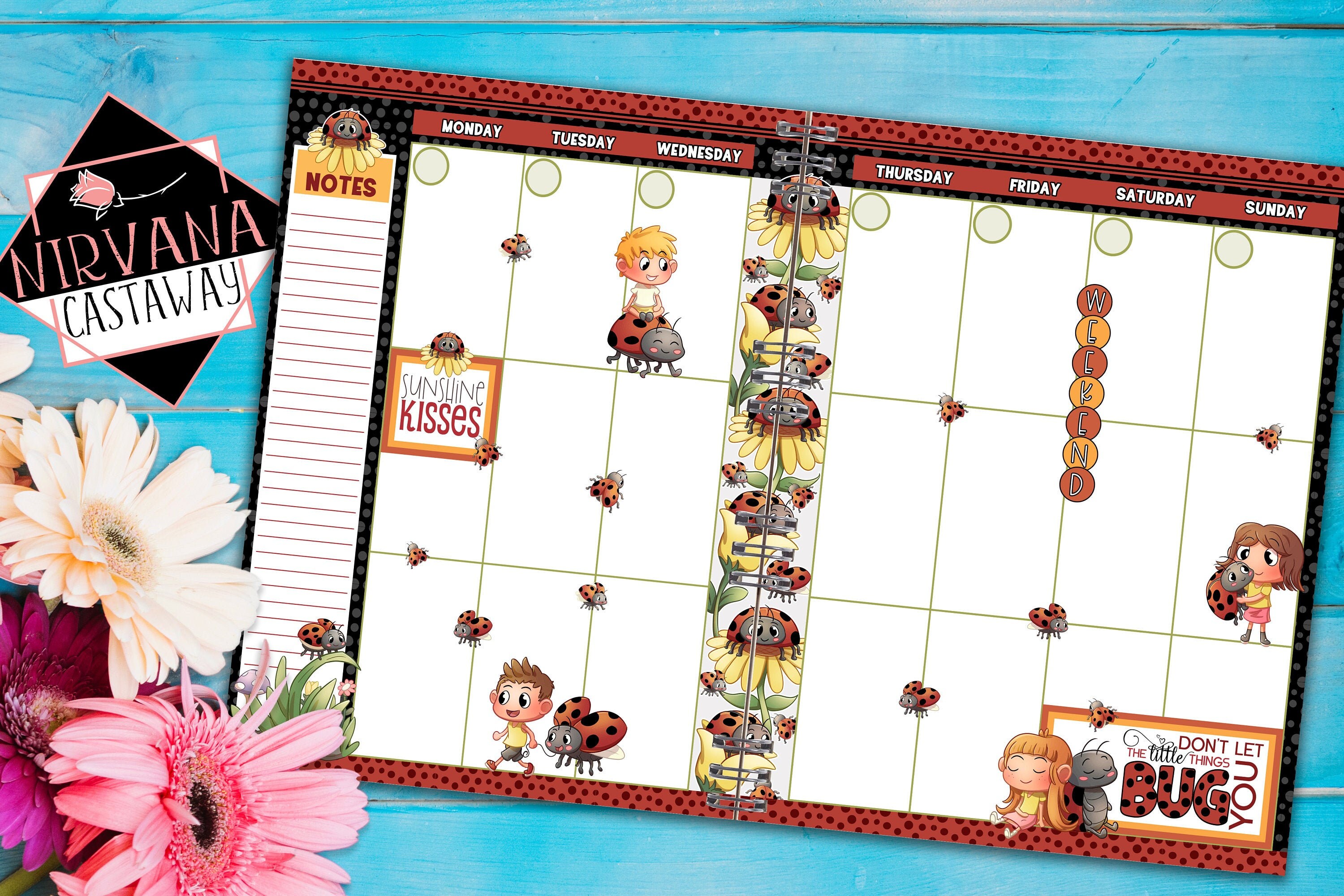 Spring Ladybugs Weekly Planner Printable - Etsy