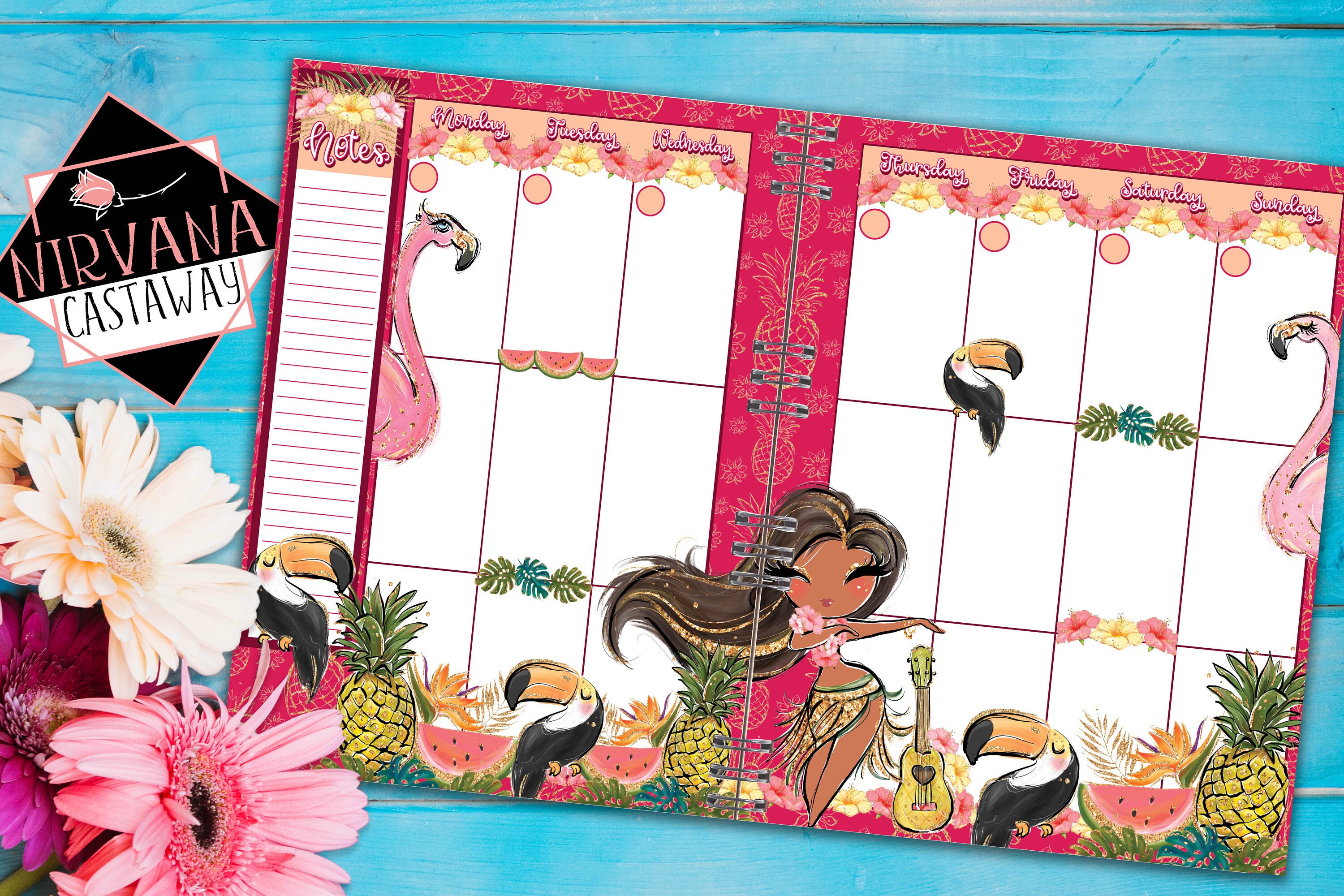 Tropical Weekly Planner Printable - Etsy