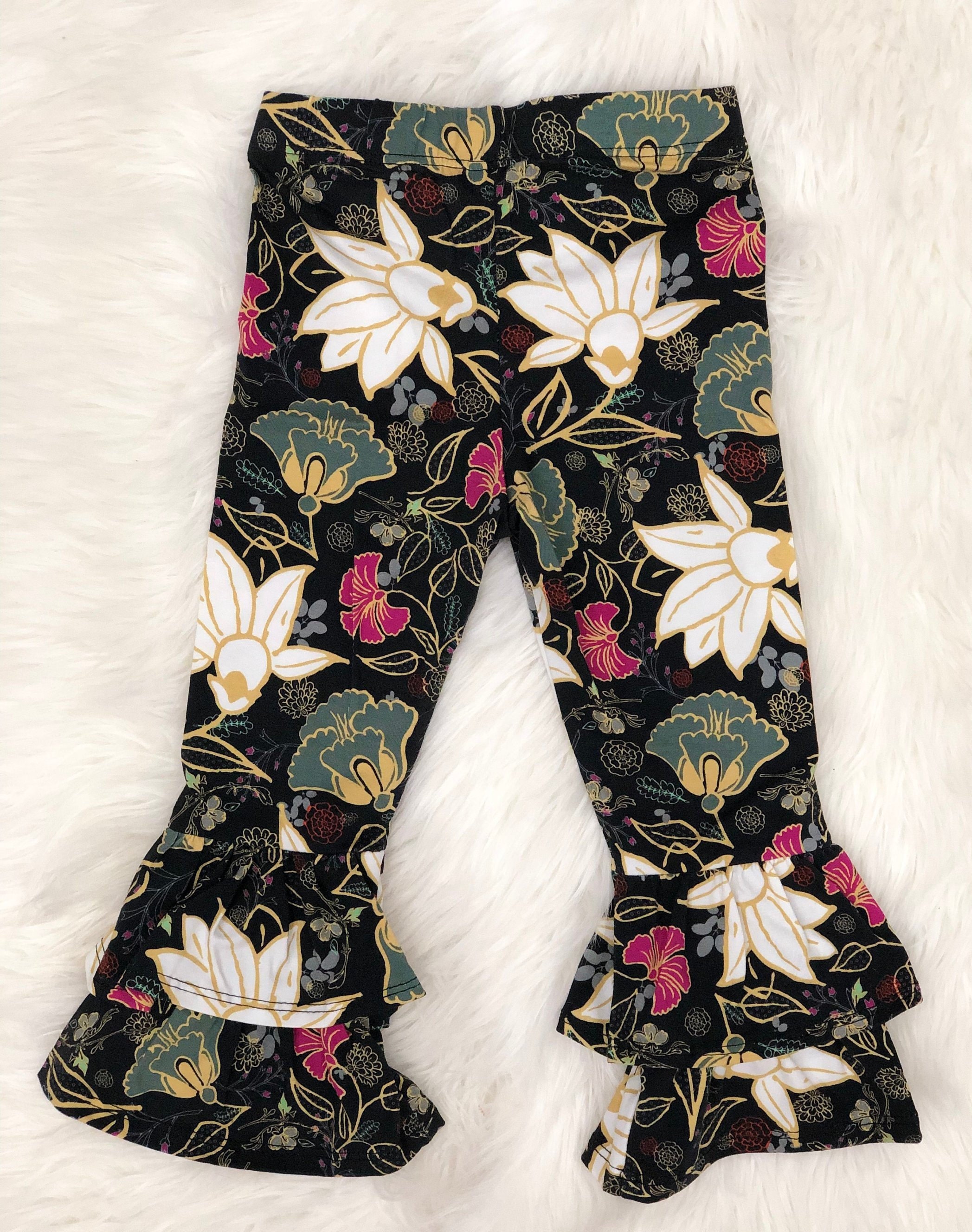 Flare Leggings / Ruffle Leggings/ Fall Leggings/ Floral - Etsy