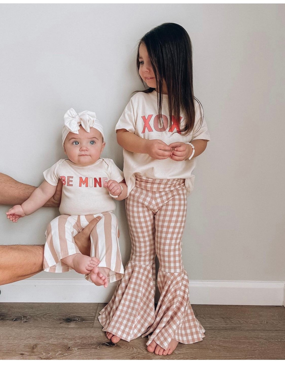 Spring Rose Gingham Plaid Girls Bell Bottoms - Etsy