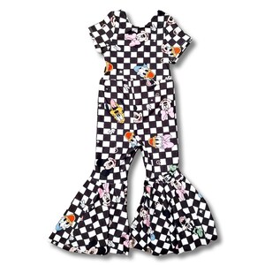 Fab Checker Character Print / Vintage Bell Bottoms / Bummies / Lounge ...