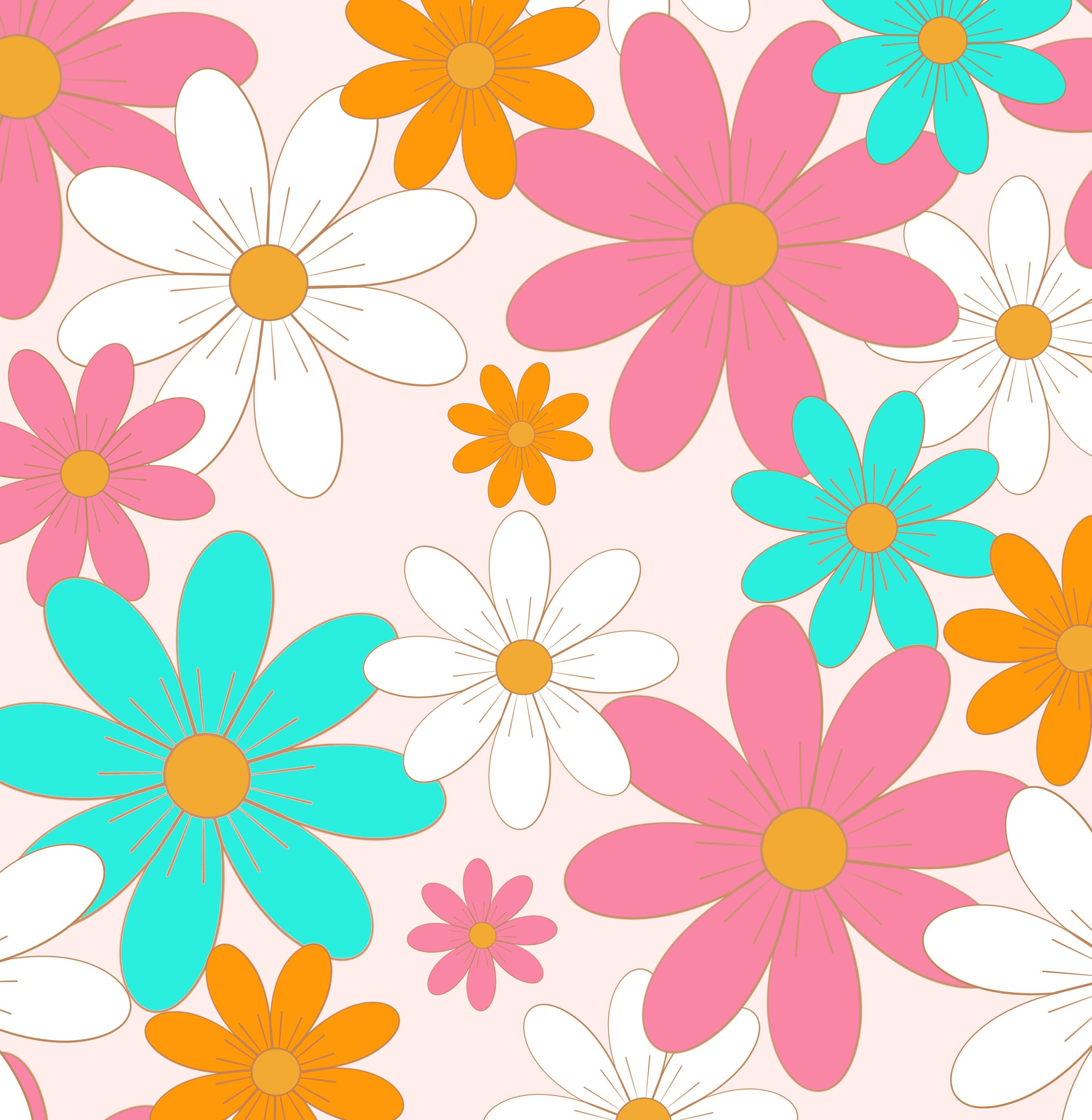 Vintage Bright Floral Print