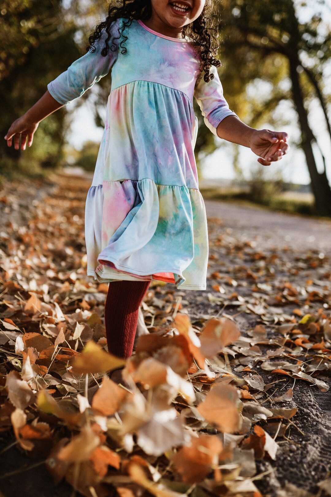 Tie Dye Twirl Dress / Girls Spring Midi Dress / Cotton Candy Twirly ...