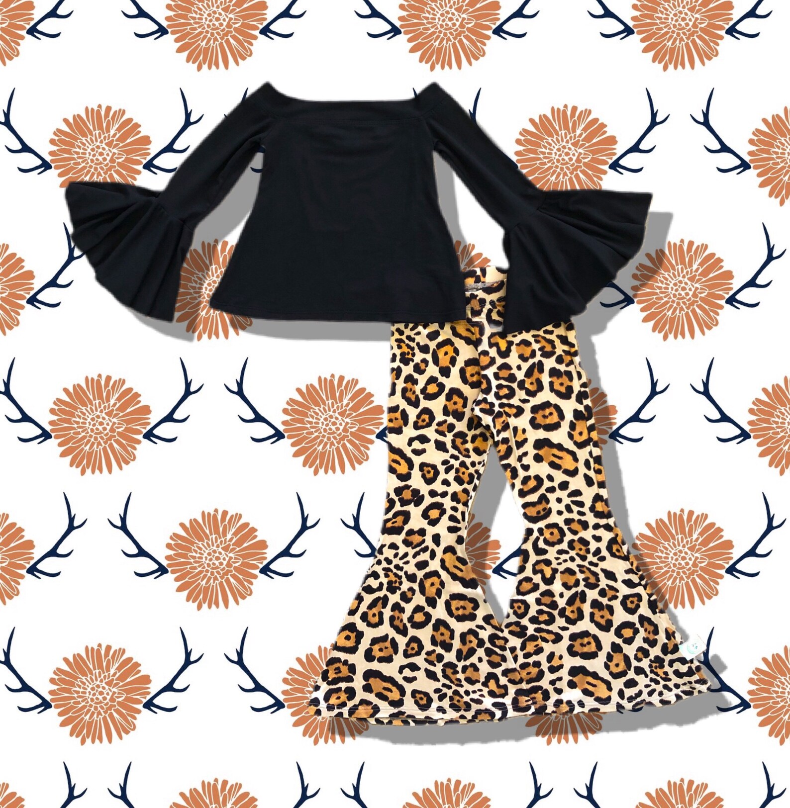 Leopard Print Bell Bottoms / Animal Print Flares / Bell Bottoms / Girls ...