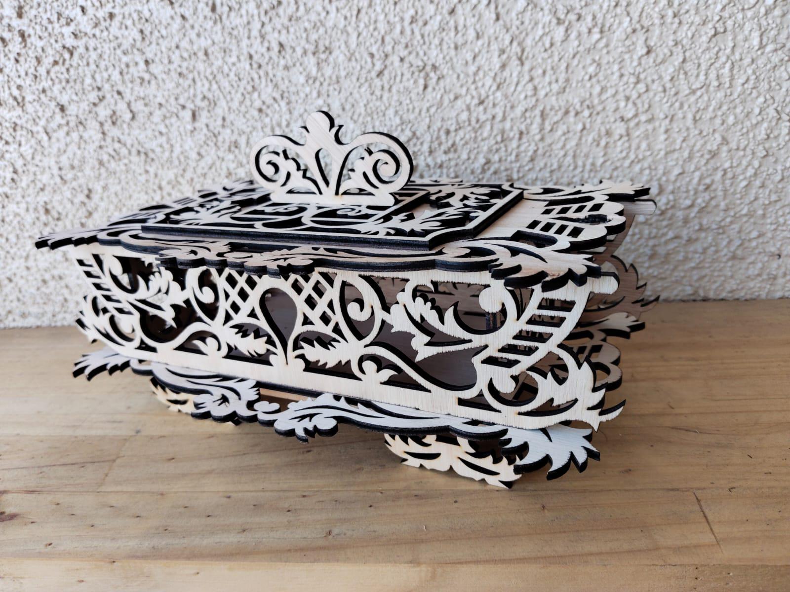 Laser Cut Wooden Jewelry Box Living Hinge Gift Box Svg File Glowforge ...