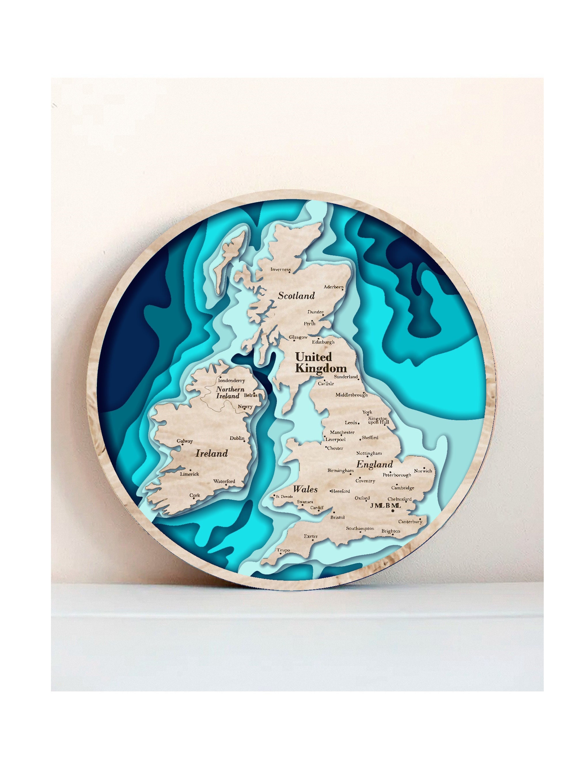 7 Layer 3D Map of the United Kingdom Multi layer Panellaser - Etsy UK