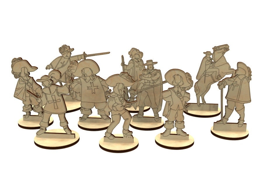 Wooden Toy Medieval Castle in the French Style, 10 Figures of ...