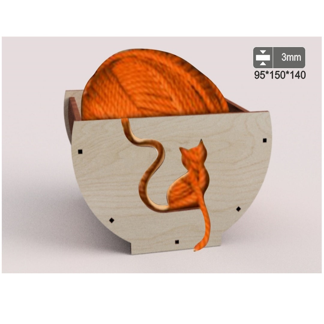 Basket for Yarn Gift Basket for Knitting Vector Svg Dxf Design Laser ...