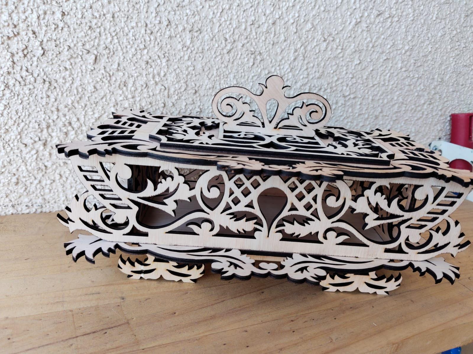 Laser Cut Wooden Jewelry Box Living Hinge Gift Box Svg File Glowforge ...