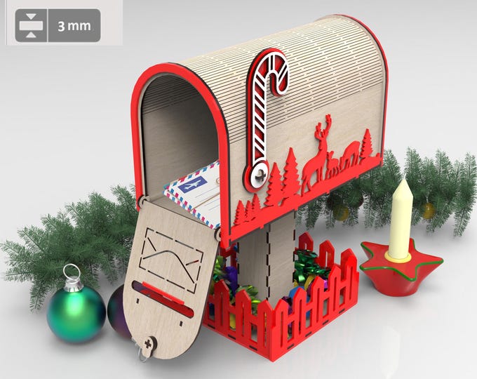 Letters to Santa Mailbox SVG, Cut File, Santas Mailbox, Christmas Decor ...