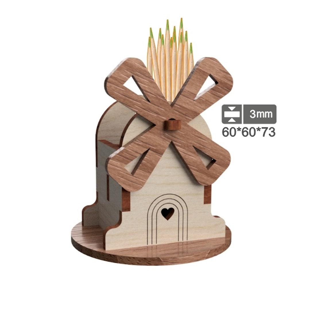 Wooden Windmill Toothpick -laser Cut Files,trending Table Decor,tooth ...