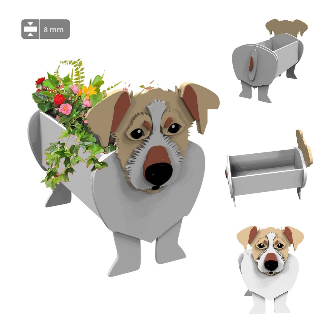 Jack Russell Planter Pattern, Dog Wood Planter, DIY Garden Ornament ...