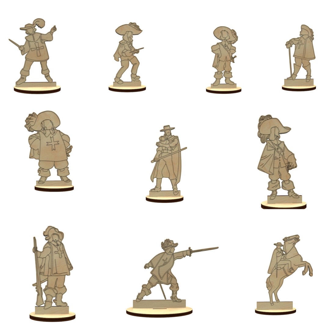 10 Figures of Musketeers,laser Cut Files,wooden Medieval Toy Soldiers ...