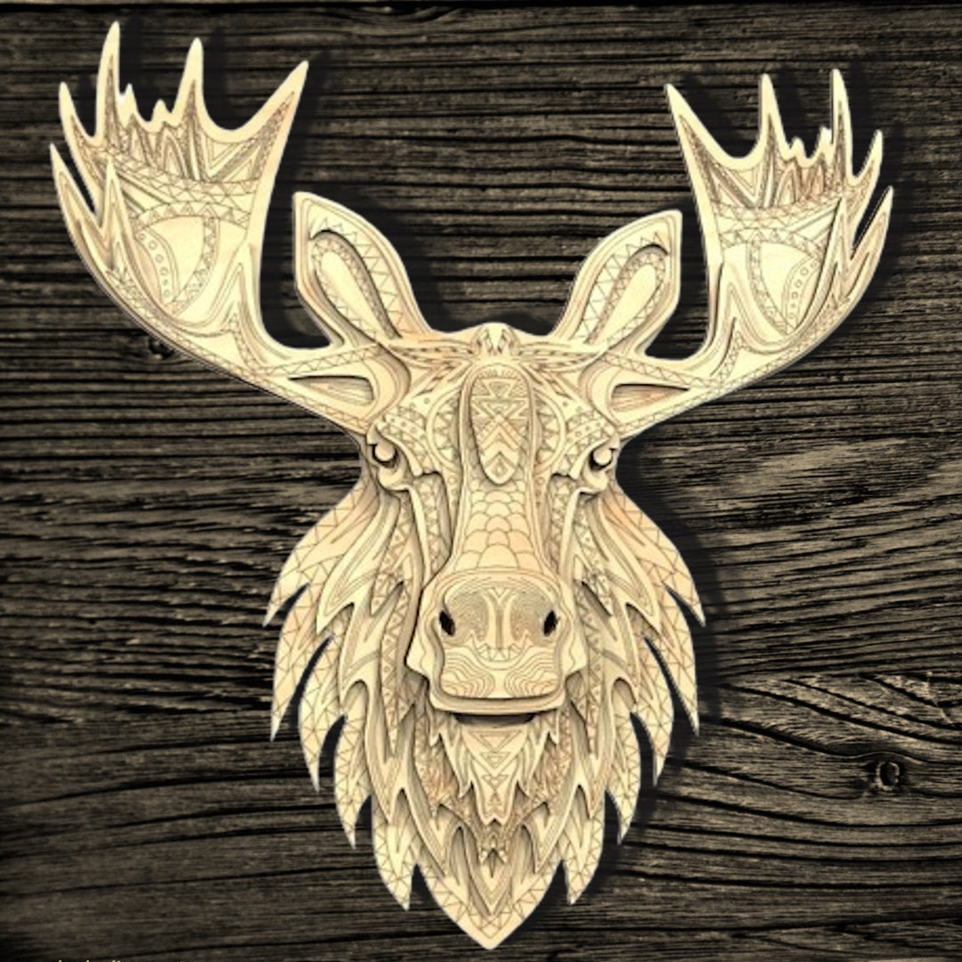 Spiritual Moose Multilayer Mandala 7 Layers Laser Cut Home Decor, SVG ...