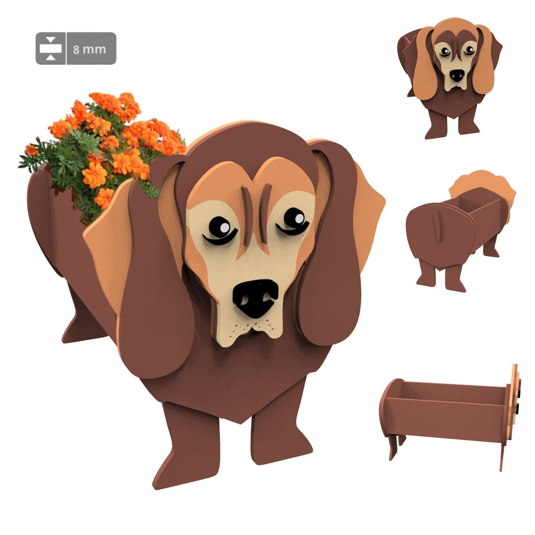 Dachshund Planter Pattern, Wooden Planter, Dachshund Dog, Pet Planter ...