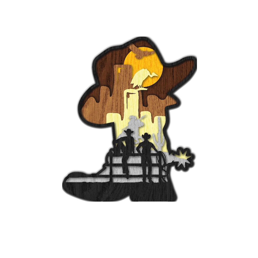 3D Cowboy Boot SVG - Multilayer SVG Laser Cut File for Glowforge 6 ...