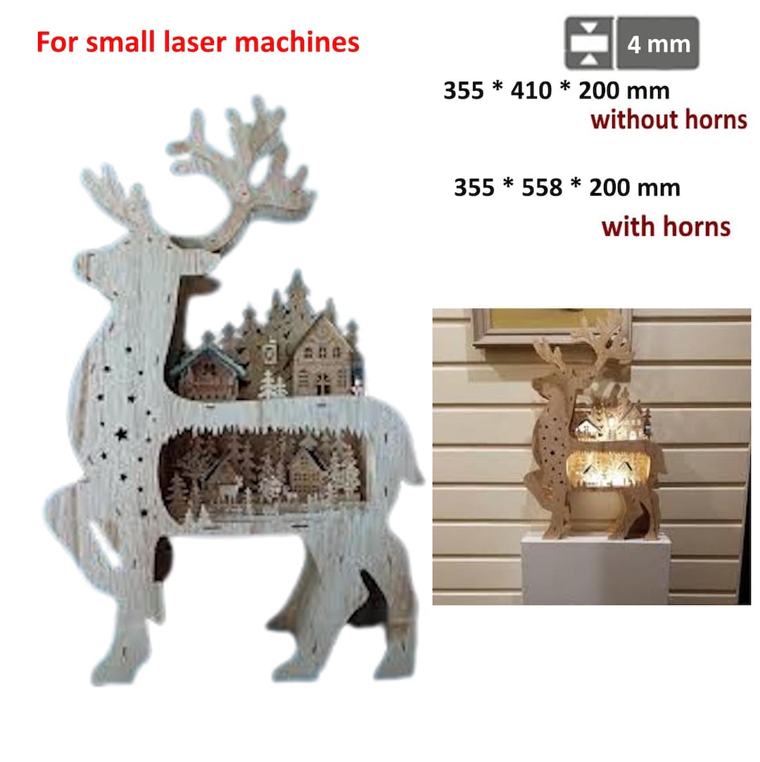 Home Christmas Reindeer Light Arch,wooden Laser Cut ,with Many Details ...