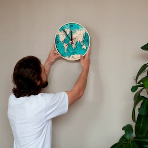 3D Map of the World With a Clock,multi -layer Panel,laser Cut File,3d ...