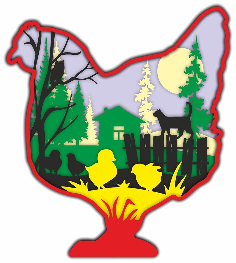 Chicken Svgchicken Farmhouse Laser Cut Files Glowforge Files - Etsy