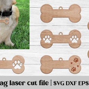 Dog Tag Laser Cut Pet Tag SVG - Etsy