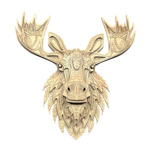 Spiritual Moose Multilayer Mandala 7 Layers Laser Cut Home Decor, SVG ...