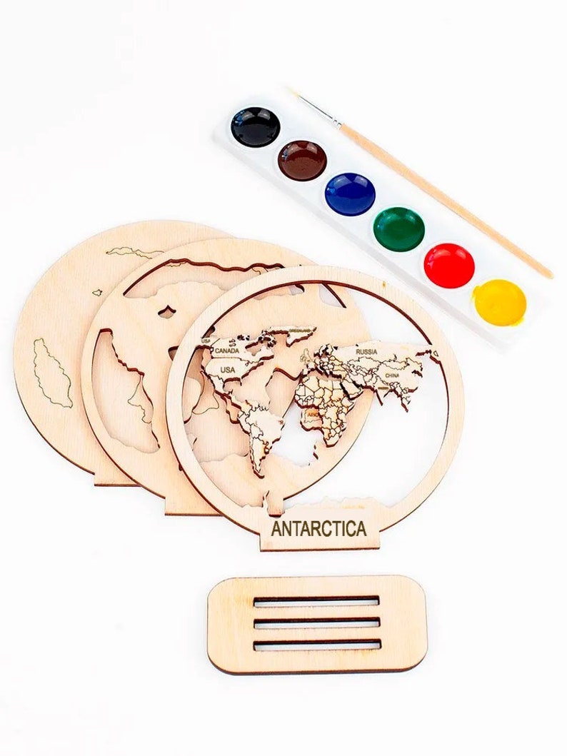 3 Layer 3D Map of the World, Multi -layer Panel,laser Cut File. Kid's ...