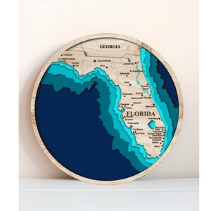 6 Layer 3D Florida Map , Multi -layer Panel,laser Cut File. 3D Wood ...