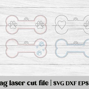 Dog Tag Laser Cut Pet Tag SVG - Etsy