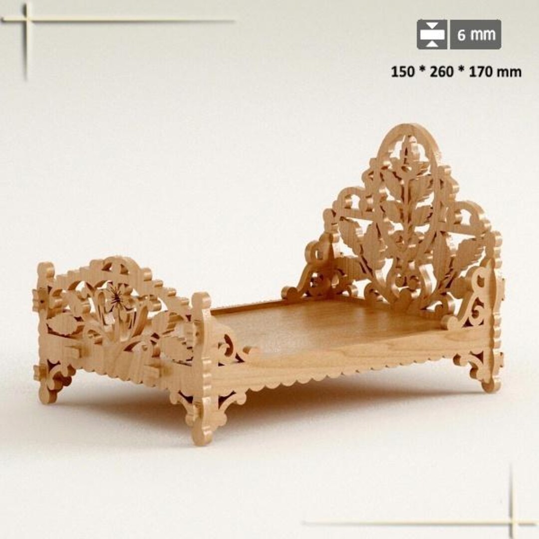Doll Bed Laser Cut File, Toy for Girls Doll, Doll Furniture, Children's ...