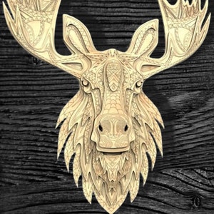Spiritual Moose Multilayer Mandala 7 Layers Laser Cut Home Decor, SVG ...
