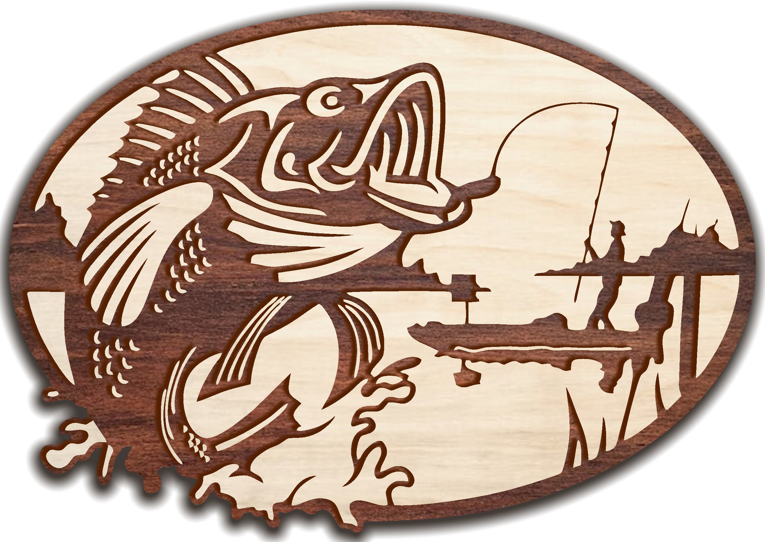 Fishing Laser Cut Files Glowforge Files SVG/DXF/CDR Fishing Panel ...