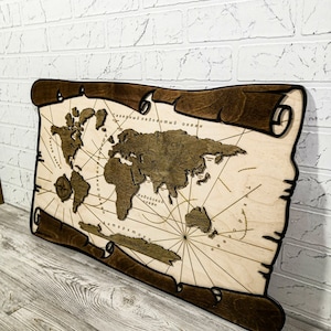 3 Layer Vintage World Map Multilayer Map Panel 3d Vintage Map, Multi ...