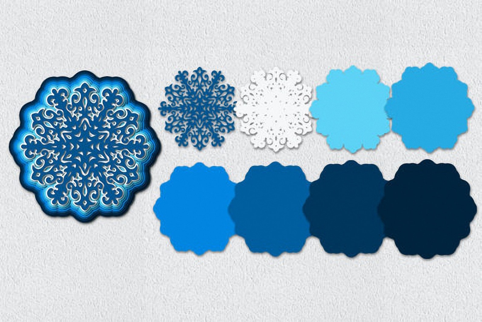 Four Multilayer Snowflakes - Etsy