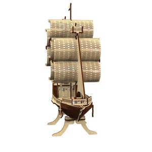Ship Boat - SVG Laser Cut File, Laser Cut Wooden Sailboat Model Ship 3d ...