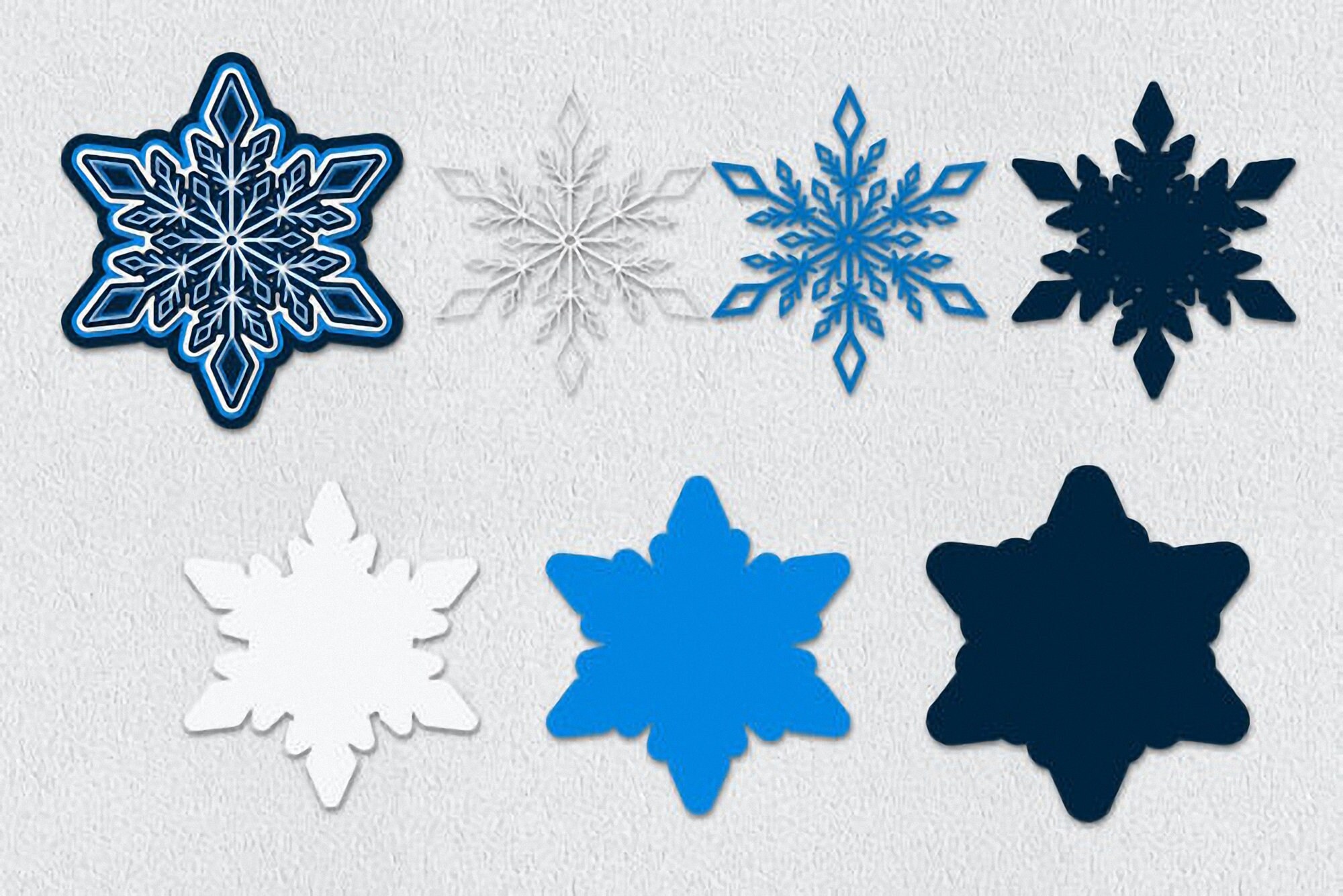 Four Multilayer Snowflakes - Etsy
