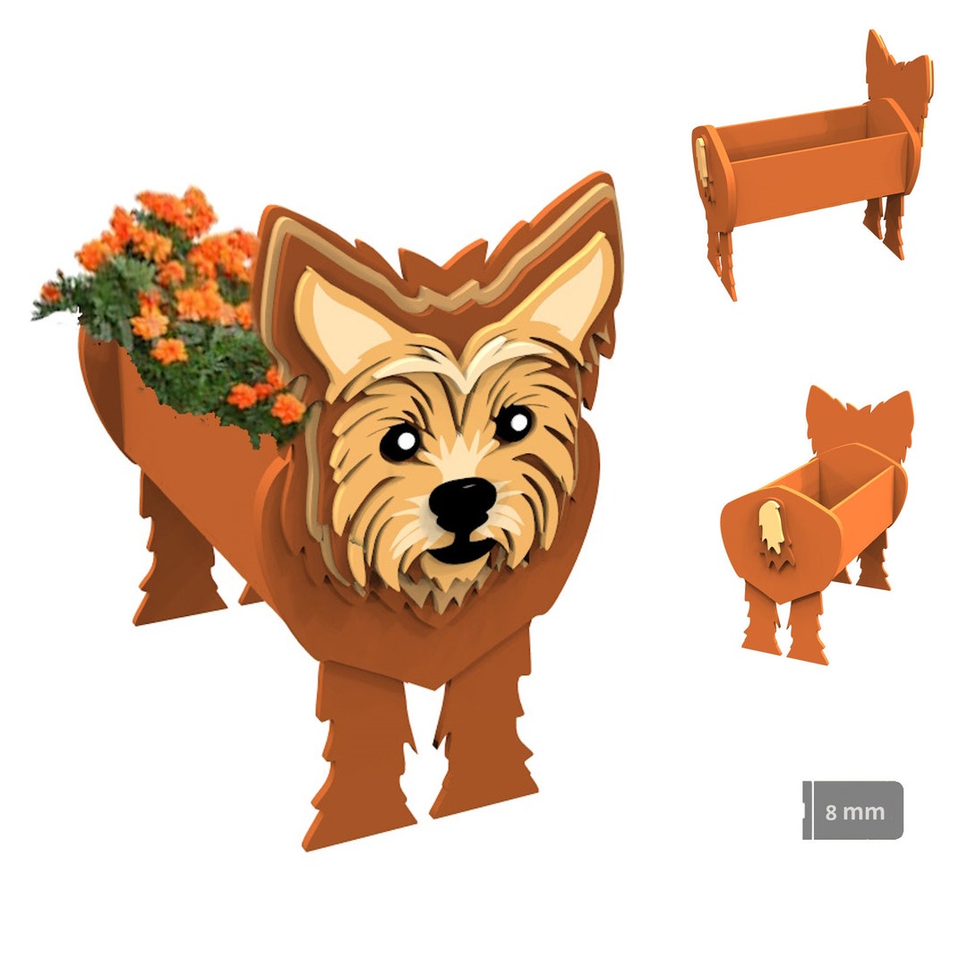 Yorkshire Terrier Planter Pattern, Dog Wood Planter, DIY Garden ...