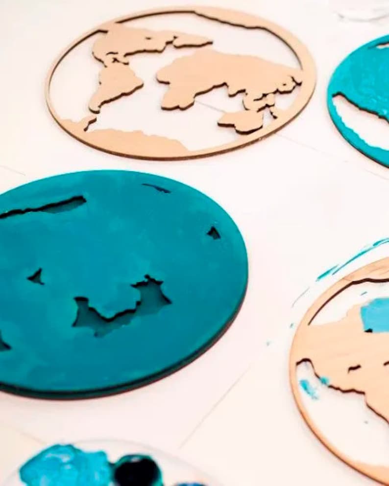 Mapa 3D del mundo panel multicapa archivo de corte láser. 3D - Etsy España