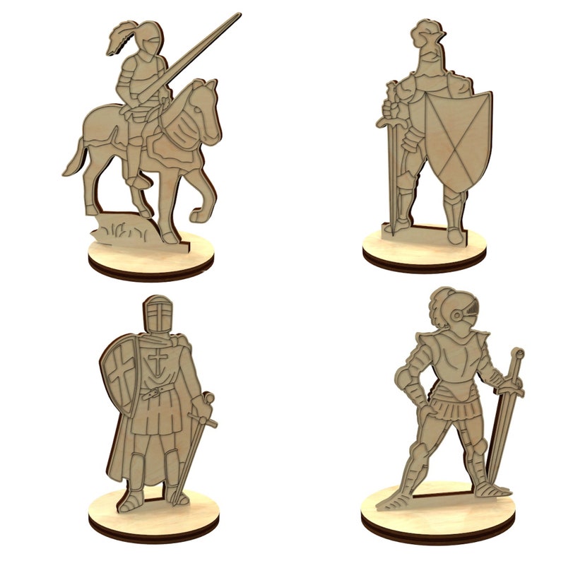 20 Figures of Knights,laser Cut Files, Wooden Medieval Toy Soldiers Set ...
