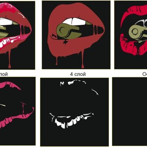 Lips Multilayer Laser Cut Files Wooden Wall Art, Natural Wood Veneer ...