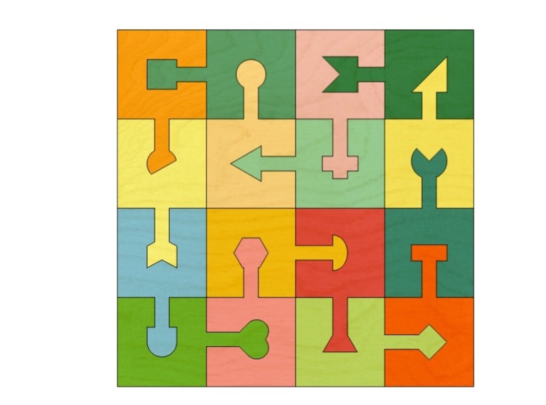 Tetris Puzzle Laser Cut Template, Puzzle Set for Kids Laser Cut Puzzle ...