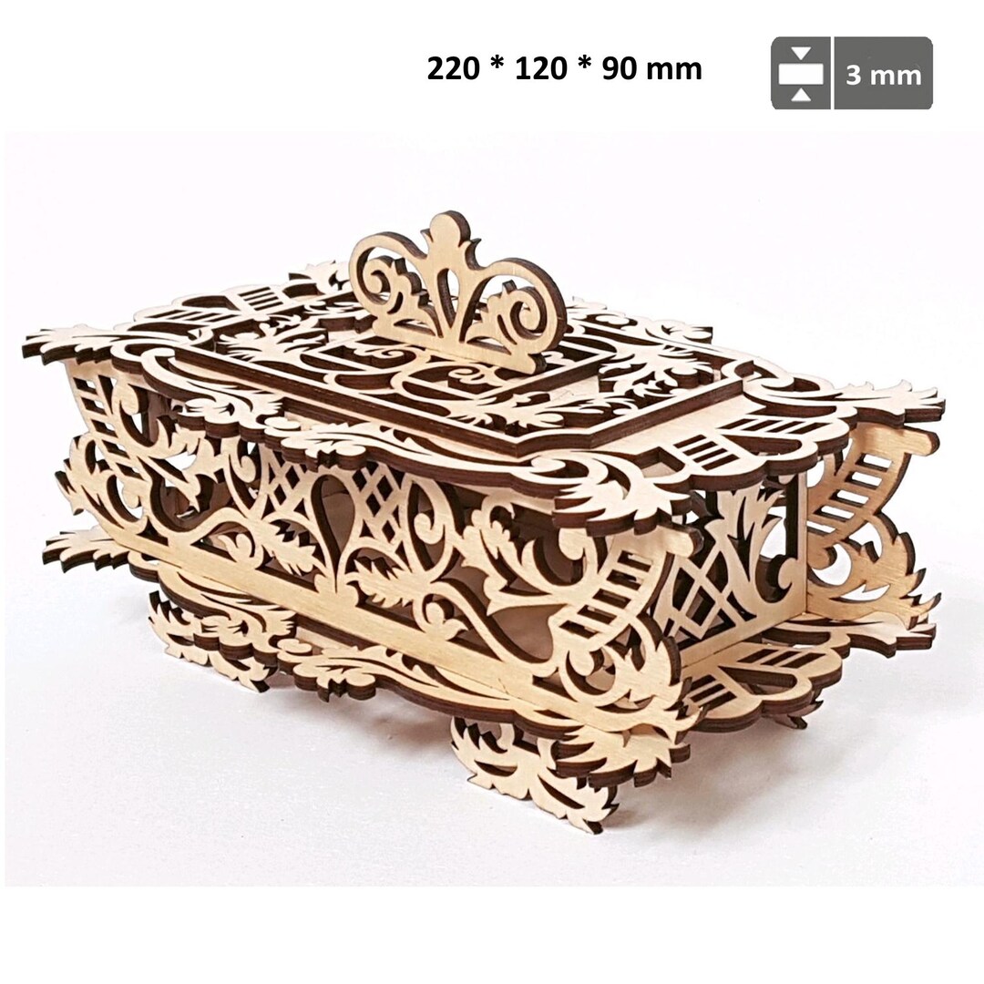 Laser Cut Wooden Jewelry Box Living Hinge Gift Box Svg File Glowforge ...