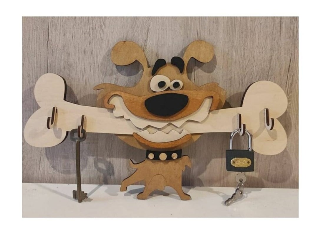 Wooden Dog Lovers Key Holder for Wall Laser Cut Files, 4 Mm,dog Key Cdr ...
