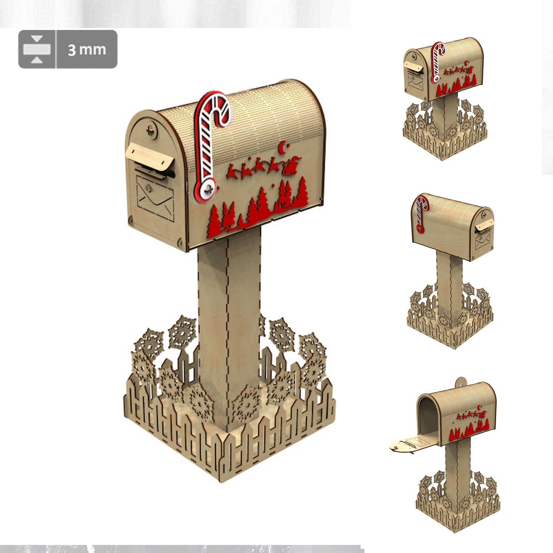 Letters to Santa Mailbox SVG File Laser Cutter Machines and Glowforge ...