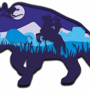 Buffalo Multilayer Laser Cut Files Buffalo Cut File 3D Layer Plywood ...