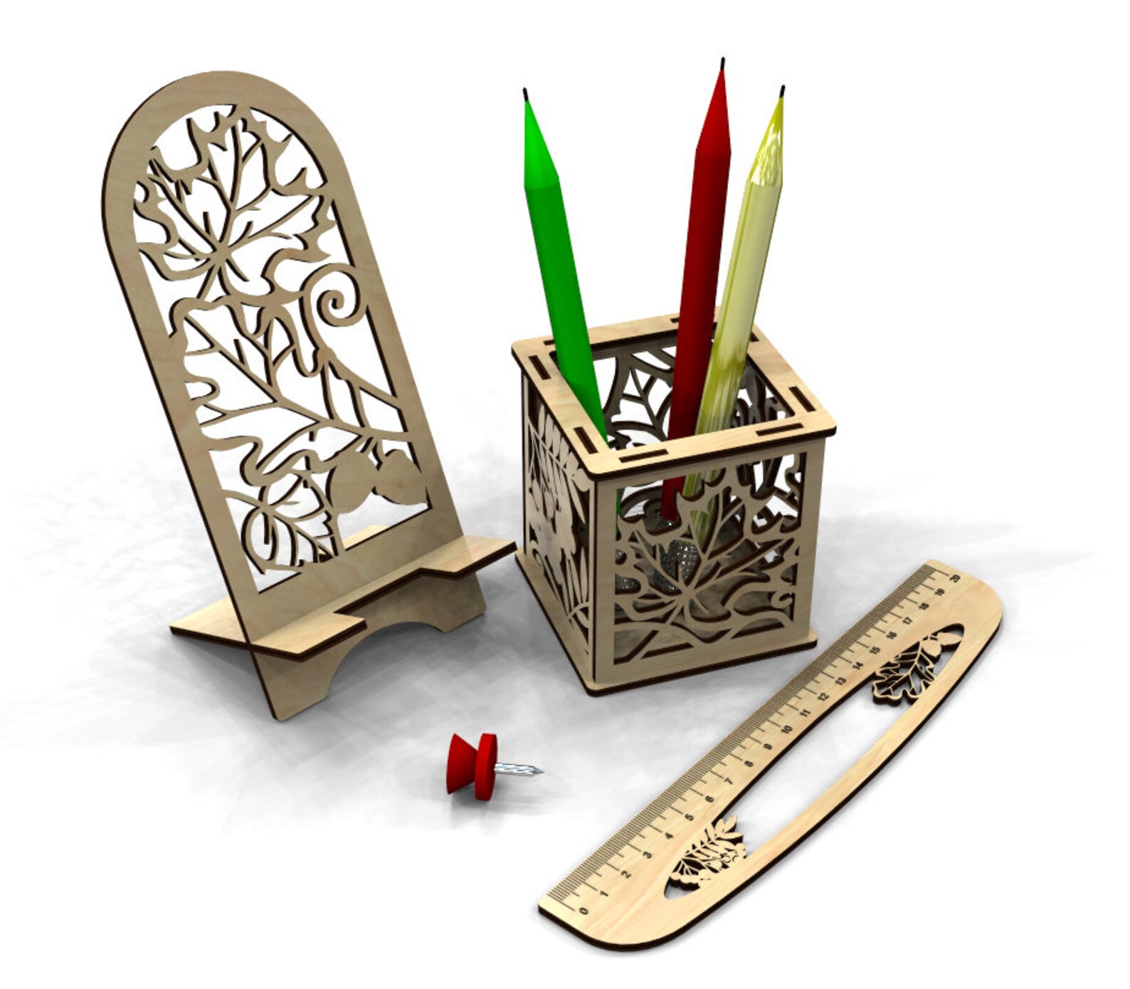 Desk Organizer for Laser Cutting Wood Laser Cut Pencil - Etsy