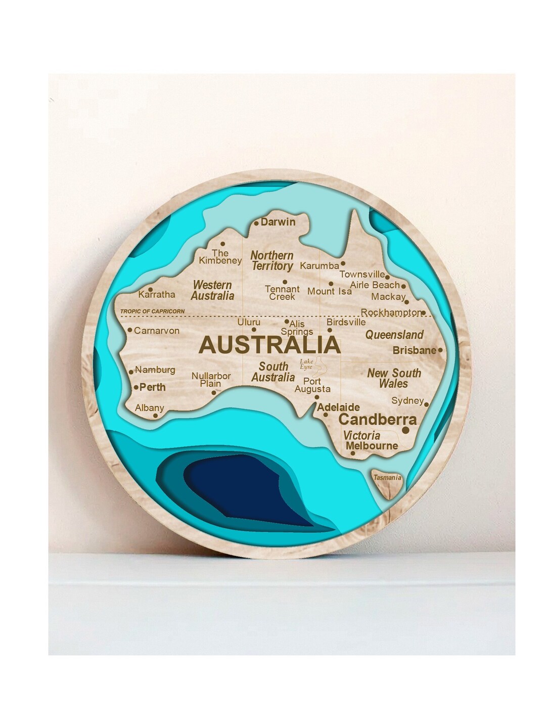 6 Layer 3D Map of the Australia,multi -layer Panel,laser Cut File,3d ...
