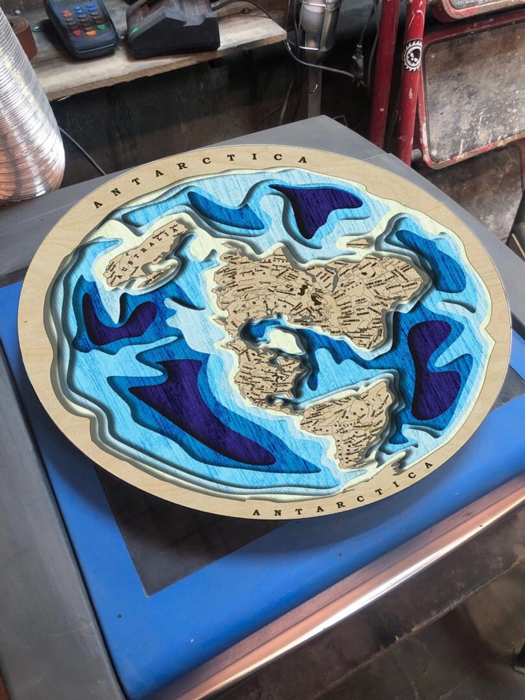 3D Map of the World, Multi -layer Panel,laser Cut File. 3D Wood World ...