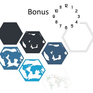 6 Layer Hexagon 3D Map of the World, Multi -layer Panel,laser Cut File ...