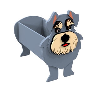 Schnauzer Planter Pattern, Schnauzer Wood Pot, Wooden Planter, Pet ...